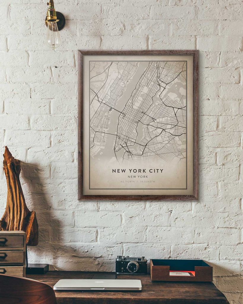 Vintage New York City Map Art - Wright Edison