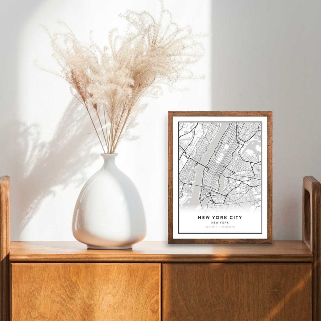 Modern New York City Map Art - Wright Edison